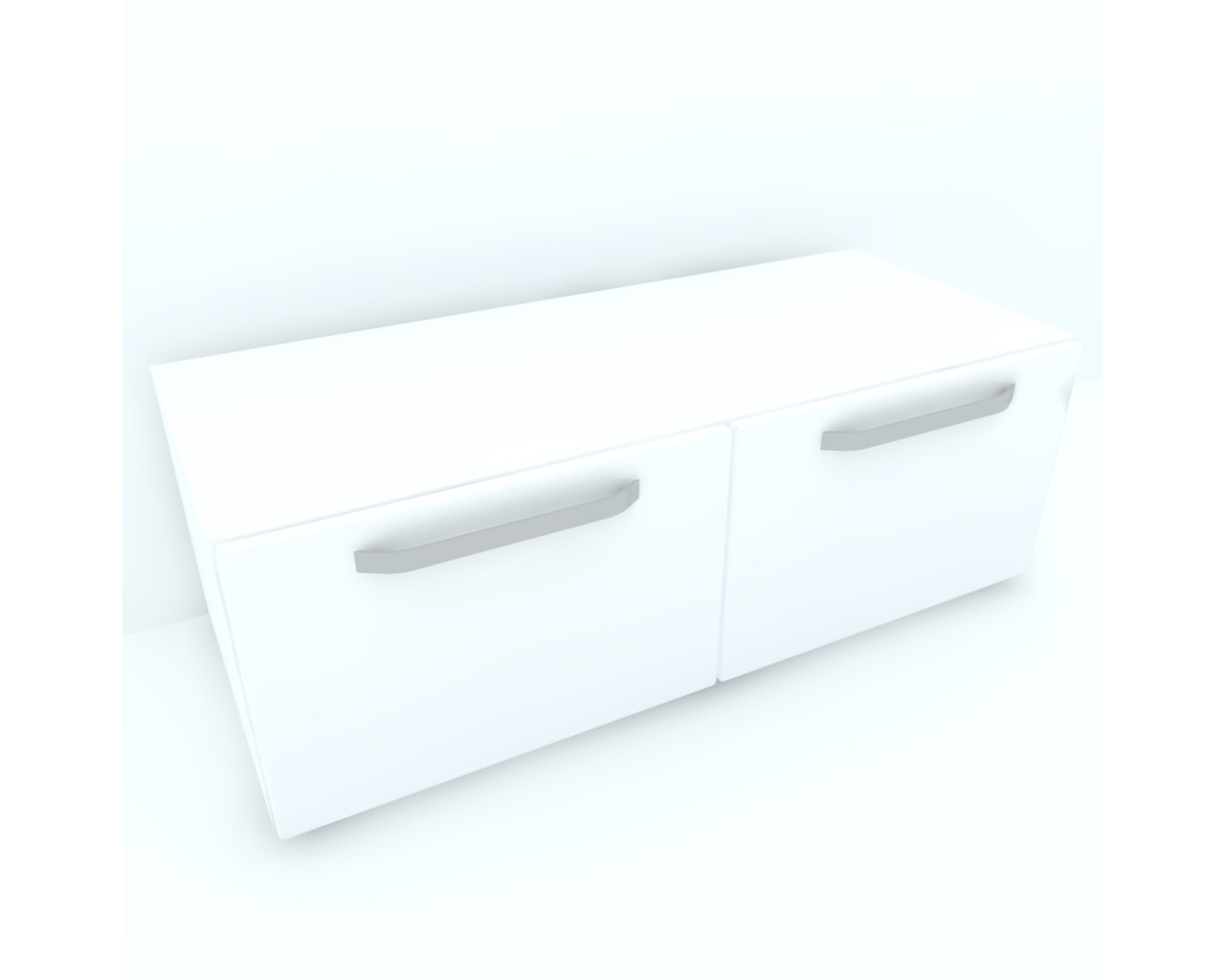 Armonia Comoda alba cu 2 sertare cu maner front MDF Alb Mat