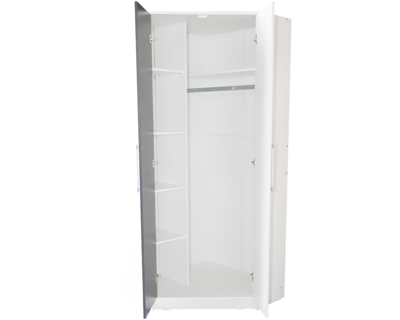 Dulap Iris colt alb cu gri