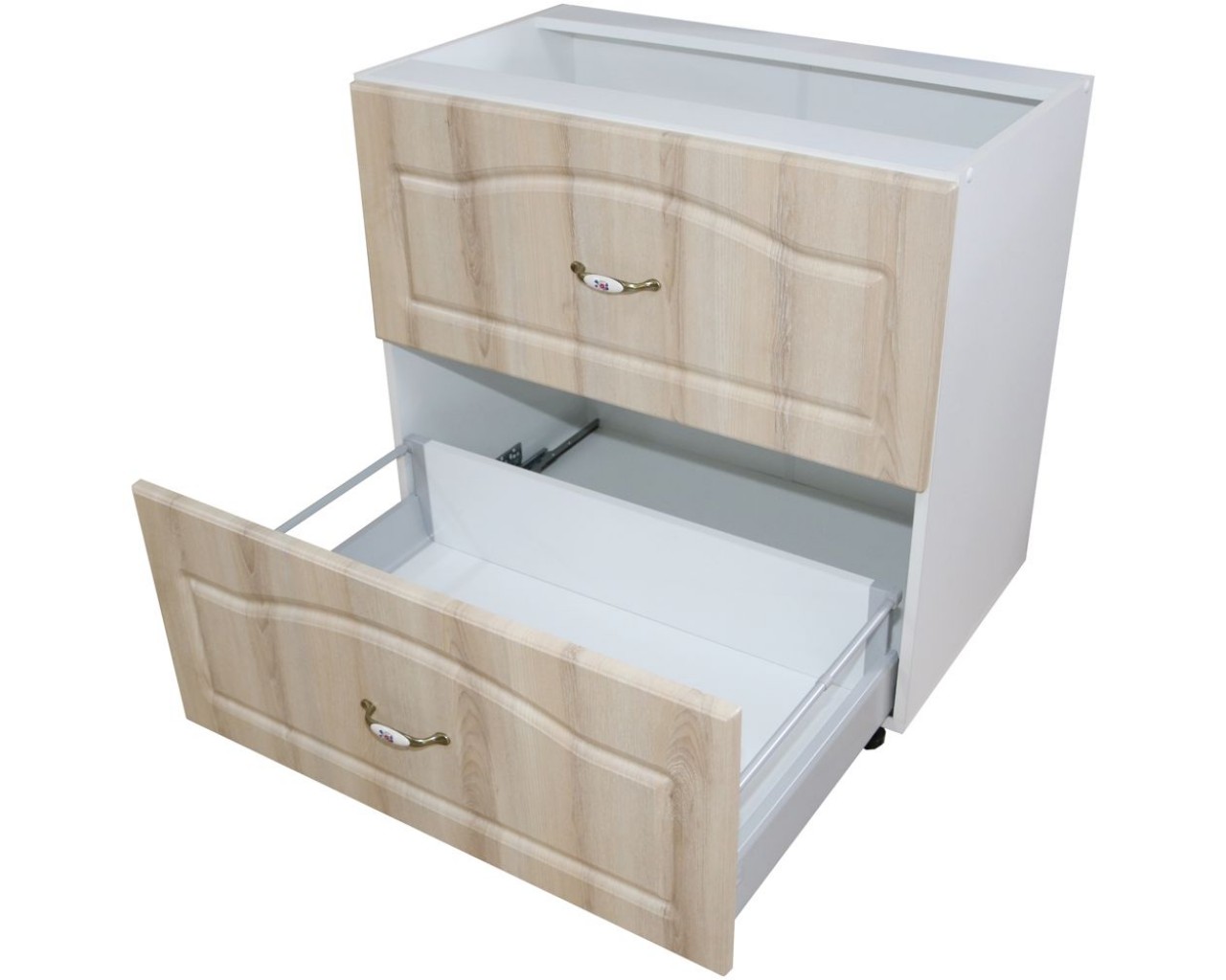 Corp inferior 80 cu 2 sertare metalice pentru greutate Zebra MDF sonoma ...