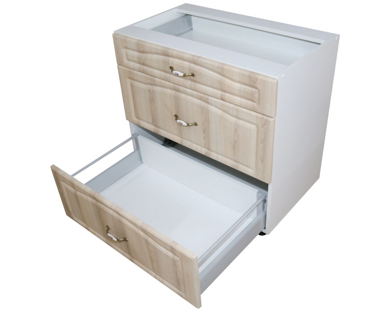 Corp inferior 80 cu 3 sertare metalice pentru greutate Zebra MDF sonoma ...