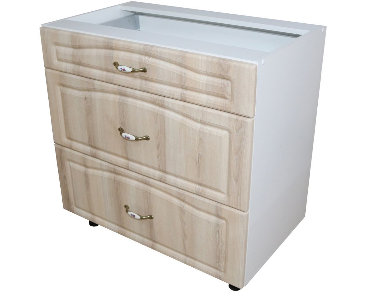 Corp inferior 80 cu 3 sertare metalice pentru greutate Zebra MDF sonoma ...