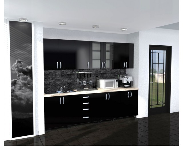 Bucatarie Zebra 2.6 metri PAL negru