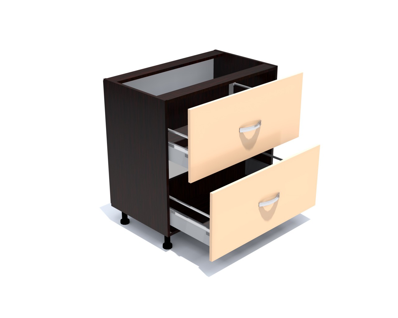 Corp inferior 80 cu 2 sertare metalice greutate Zebra cappuccino