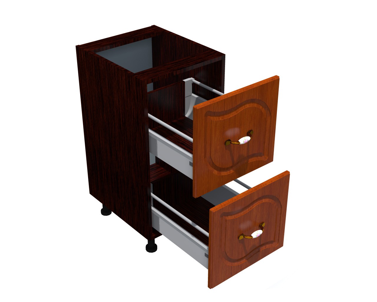 Corp inferior 40 cu 2 sertare metalice pentru greutate Zebra MDF frunza ...