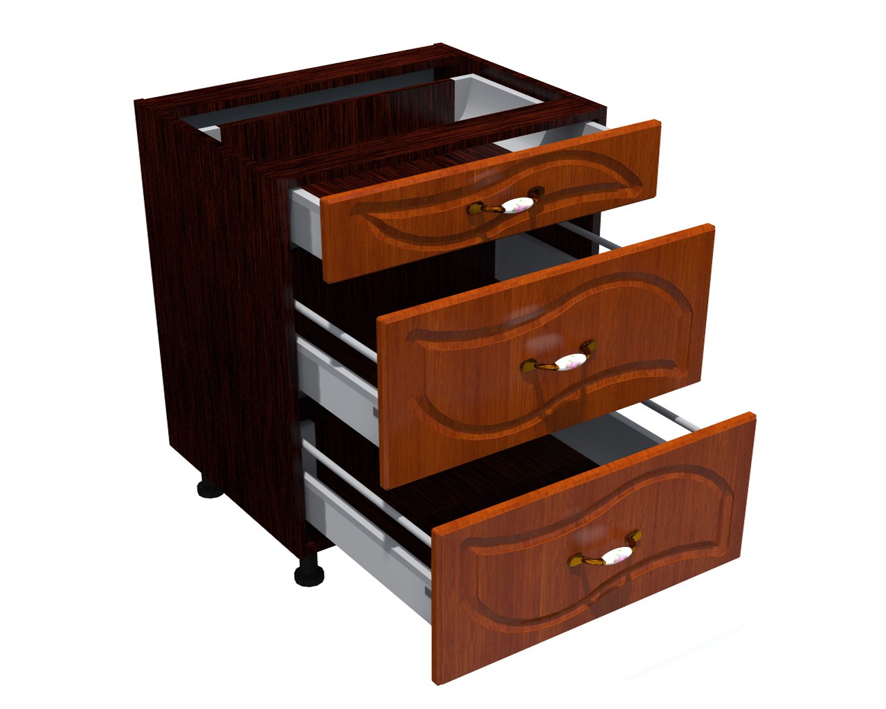 Corp inferior 80 cu 3 sertare metalice pentru greutate Zebra MDF frunza ...