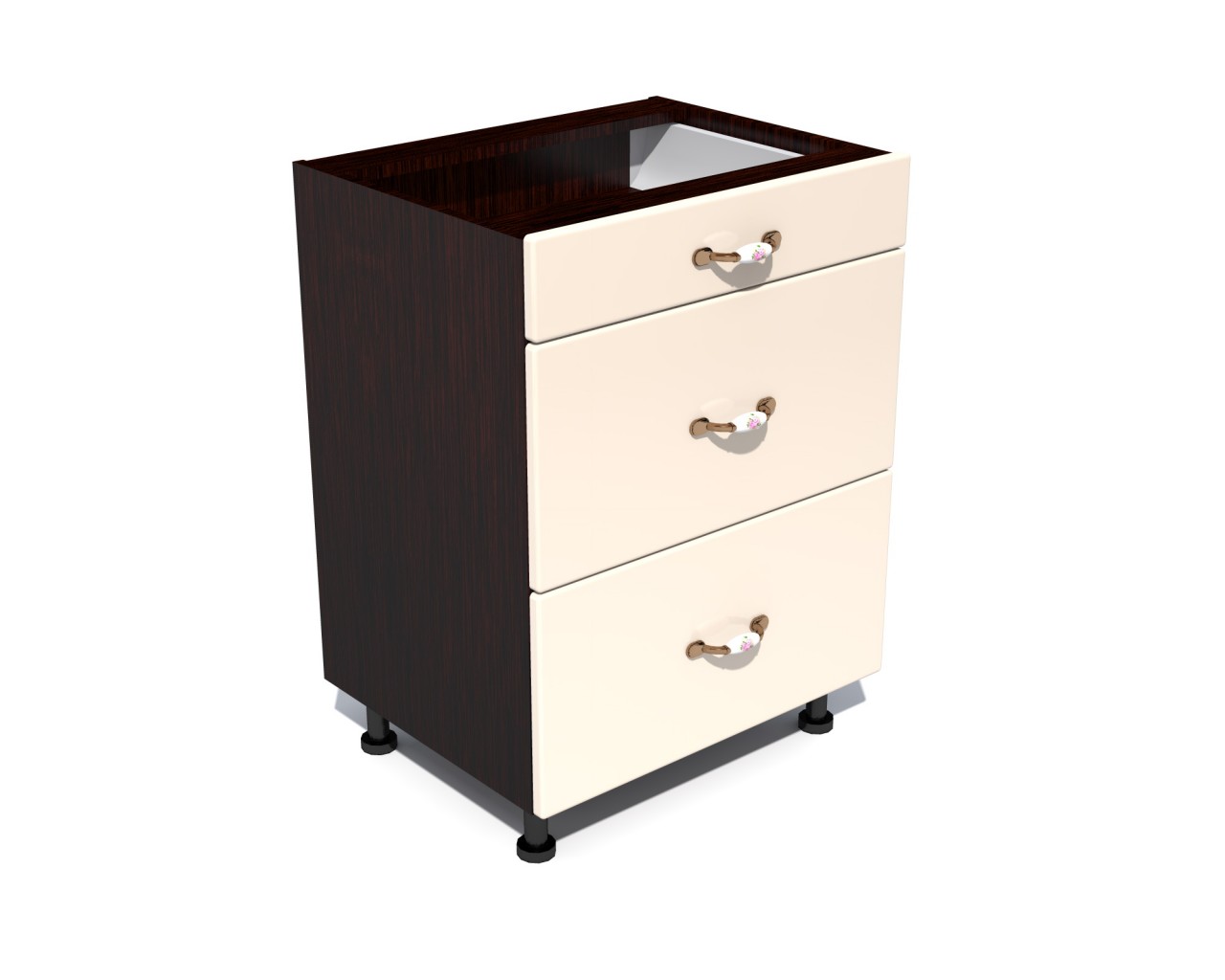 Corp inferior 60 cu 3 sertare metalice pentru greutate Zebra MDF ...