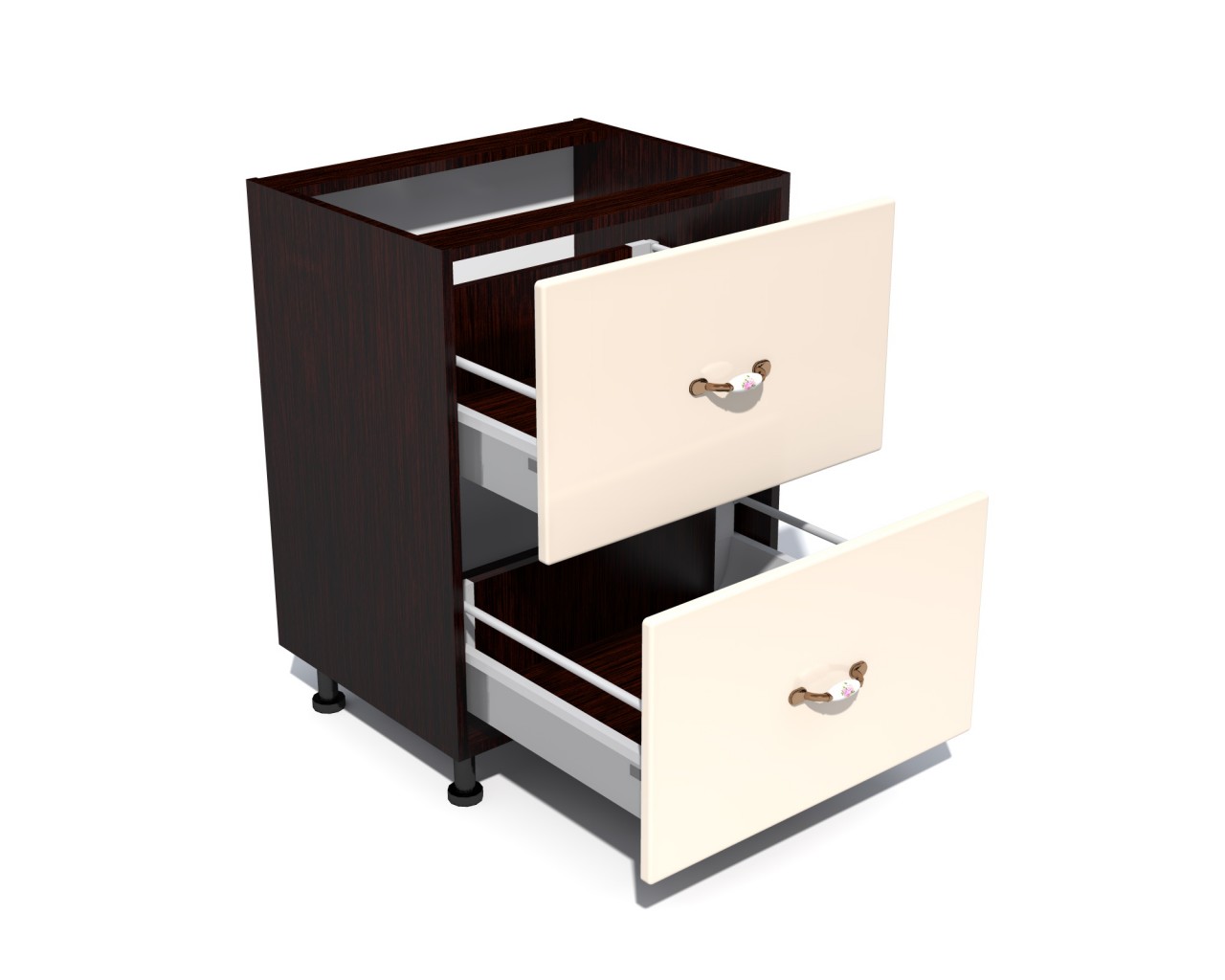 Corp inferior 60 cu 2 sertare metalice pentru greutate Zebra MDF ...