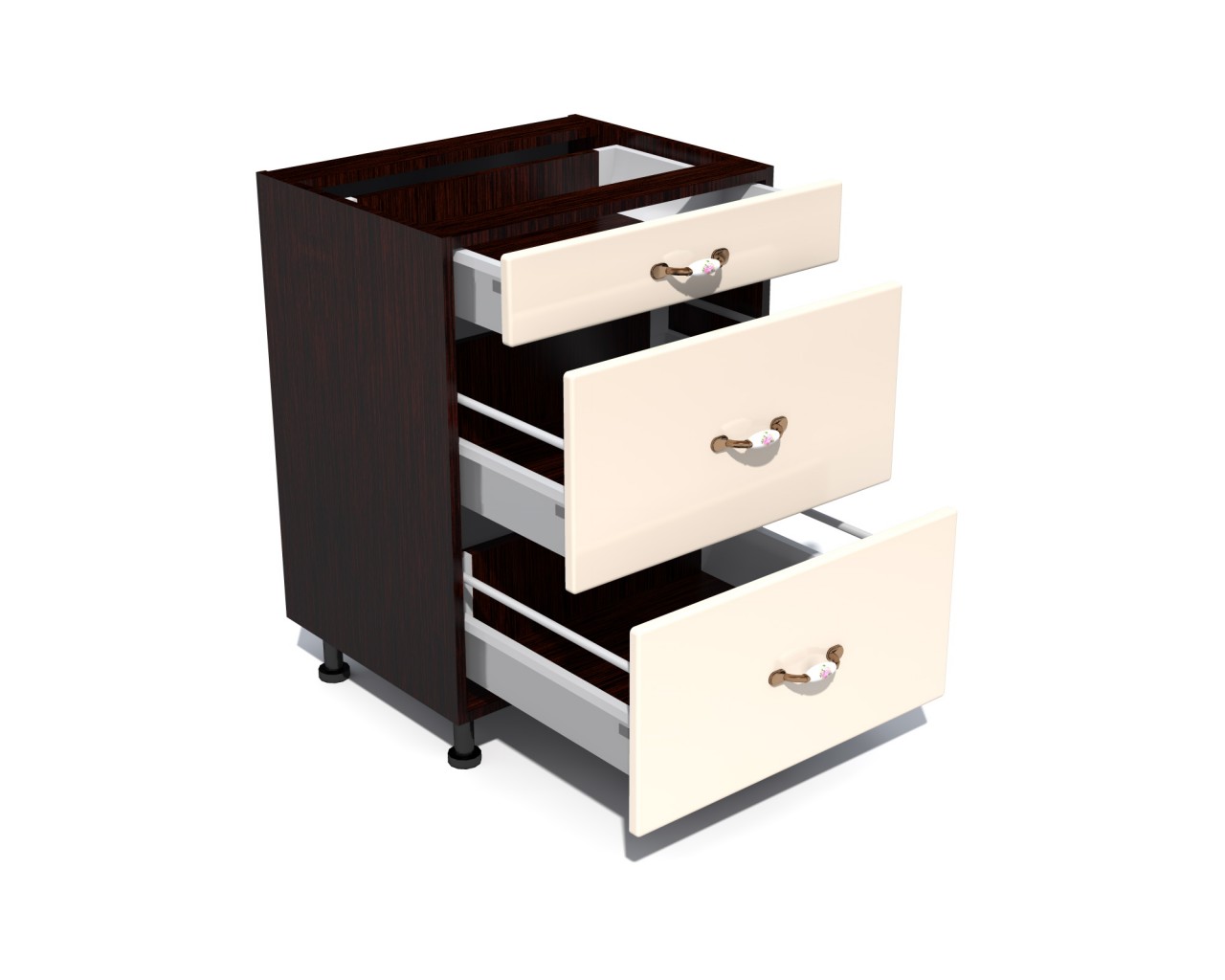 Corp inferior 60 cu 3 sertare metalice pentru greutate Zebra MDF ...